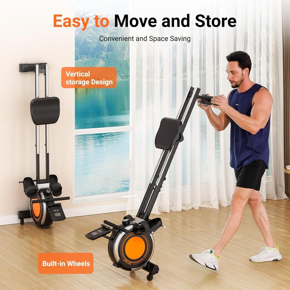 Magnetic Rowing Machine Rower with LCD Monitor Home Gym Fitness Cardio ...