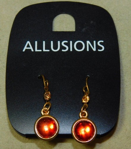 Allusions Gold Tone Caramel Glass Pierced Earrings 1G 32 | eBay