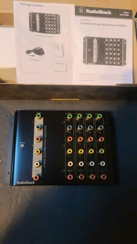 Radio Shack 1-in-4 Out Component Video Distribution Amplifier Model 15 ...