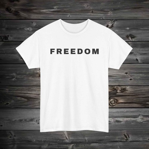Minimalist Freedom Graphic Tee – White Unisex Classic Shirt | eBay