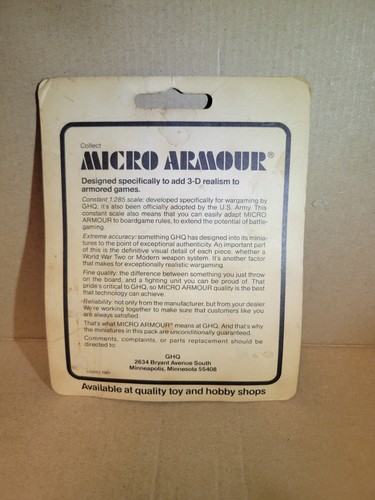 1981 Sealed GHQ MICRO ARMOUR 1:285 Scale WWII G70 German Sturmtiger ...