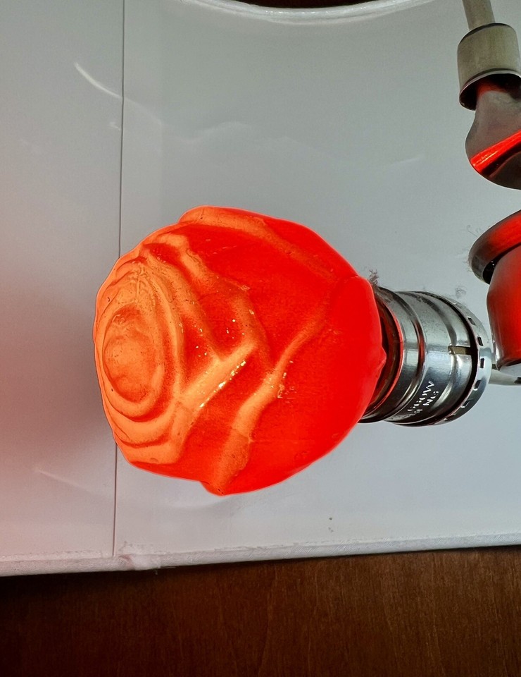 VINTAGE ART DECO FIGURAL BLOOMING ROSE PAINTED LIGHT BULB AUSTRIA ...