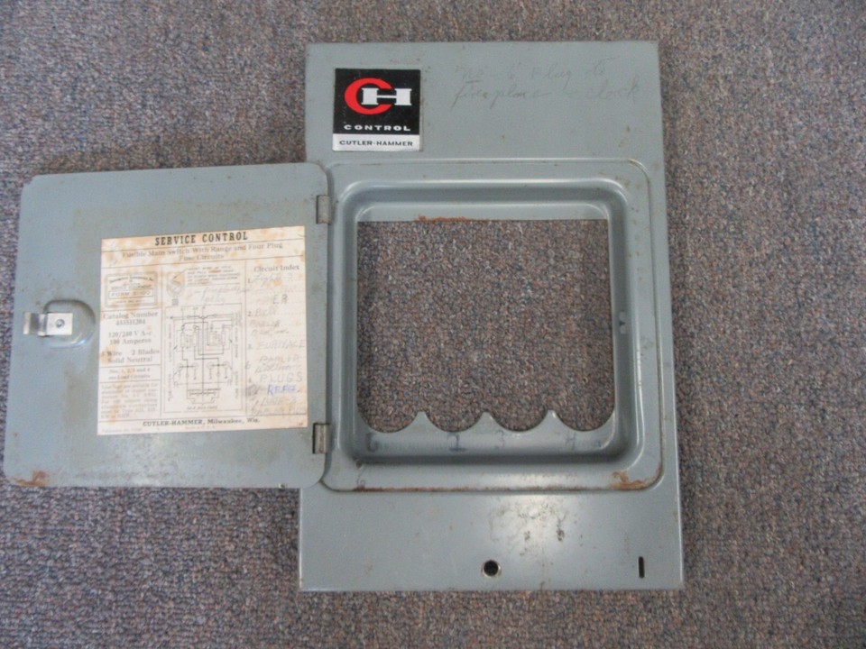 Cutler Hammer Fuse Box Cover # 4335H204 | eBay