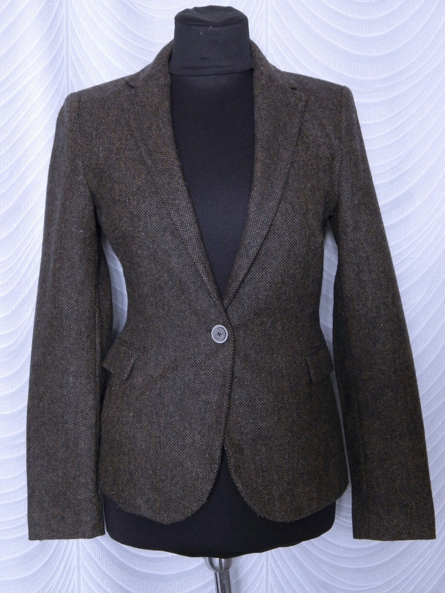 Womens Tweed Blazer With Elbow Patches