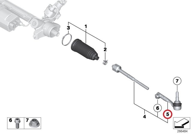 BMW 1 E81 Left Tie Rod End 32106767781 OEM for sale online | eBay