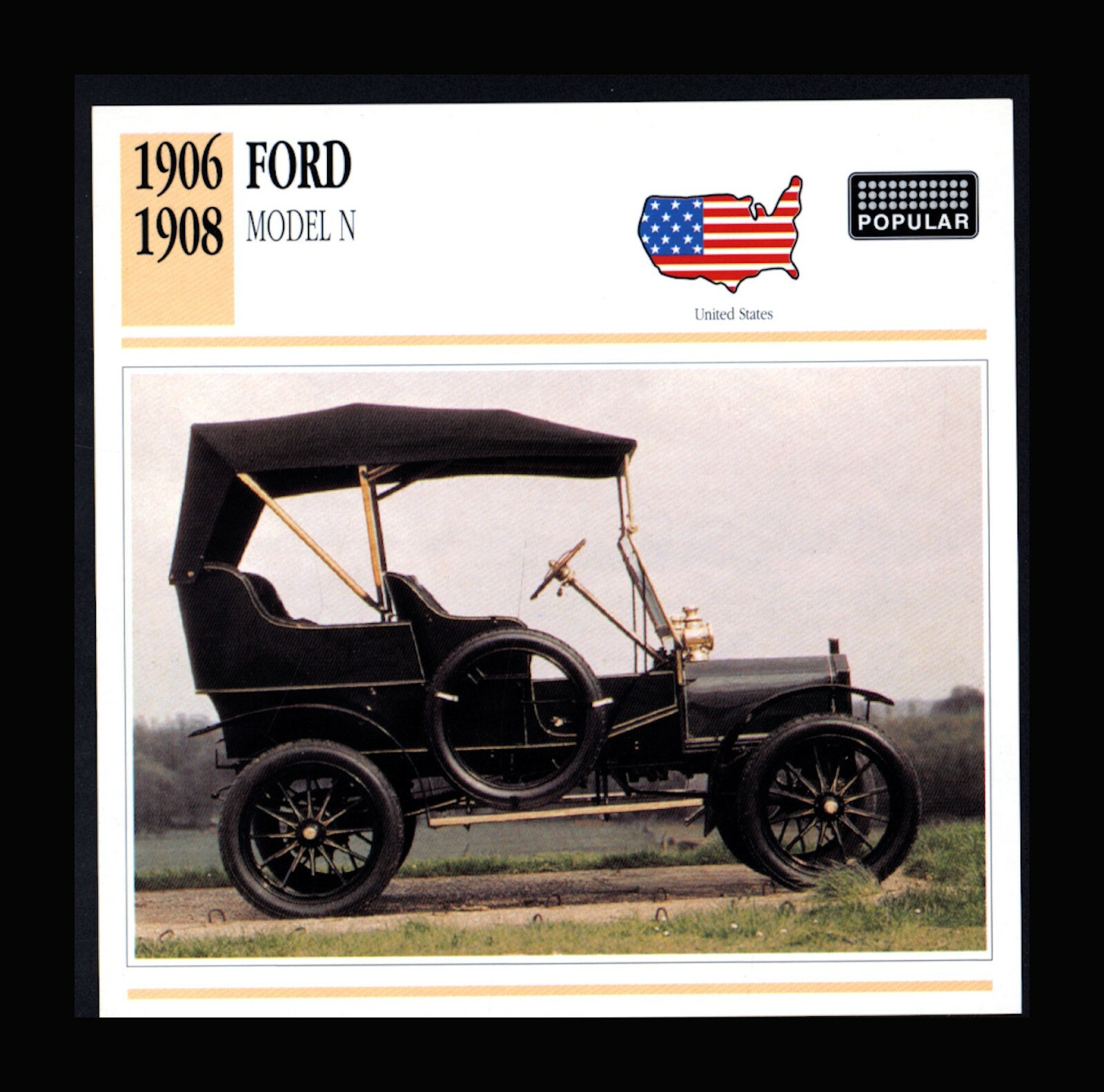 1906-1908 Ford Model N ATLAS EDITION Classic Car Info & Spec Card | eBay