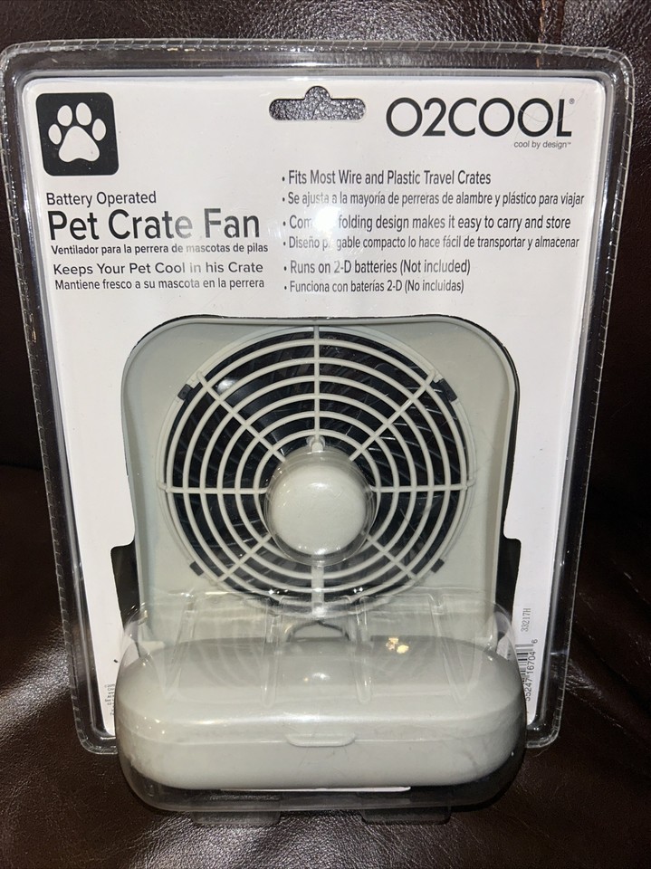O2COOL BATTERY OPERATED PET CRATE FAN KEEPS YOUR PET COOL 2 SPEEDS WITH ...