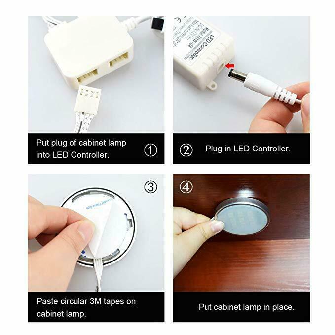 Under Cabinet Lighting LED Light Kit Closet Kitchen Cupboard Hardwired ...