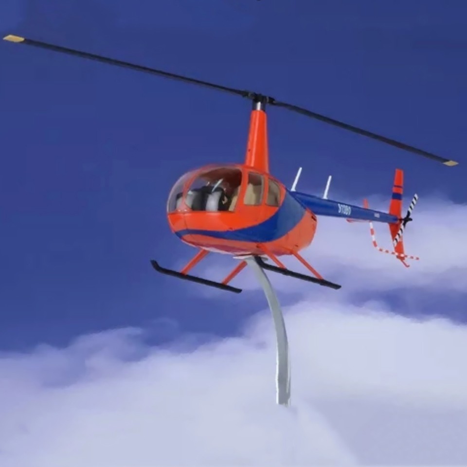 37cm Diecast Alloy 1/32 Scale R44 Raven Helicopter Aircraft Model Toy ...