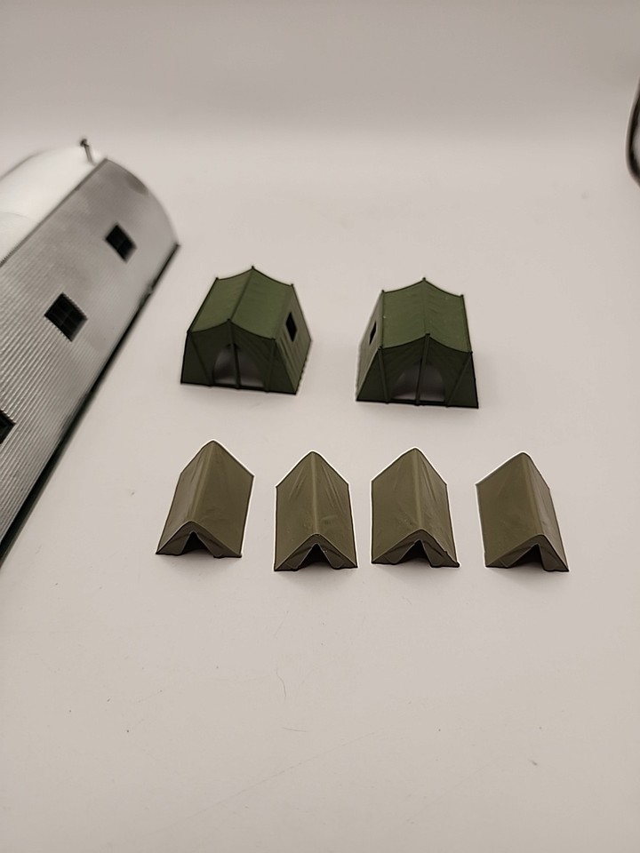 Vintage HO Scale Military Building Barracks & Tents Train Layout ...