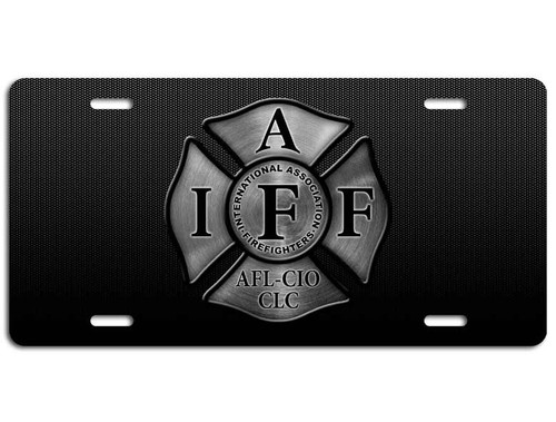 Firefighter IAFF License Plate Maltese Cross Fire Department Steel Auto ...
