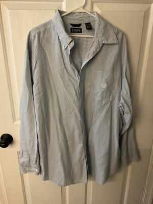 Chaps 100% cotton button down shirt L/sleeve 1 breast pocket Sz 2XB/2TF ...