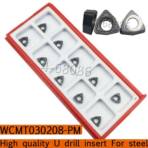 10PC WCMT 030208 PM WCMX carbide insert milling insert U drill ...