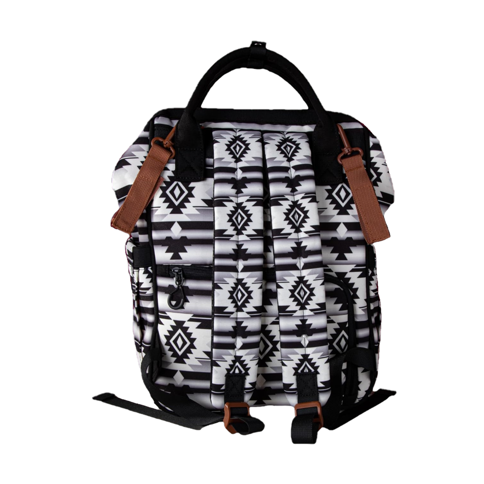 Wrangler Allover Aztec Printed Black & White Backpack WG2204-9110BK | eBay