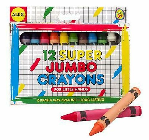 ALEX SUPER JUMBO CRAYONS (12 in a set)- Durable Wax - LONG LASTING | eBay