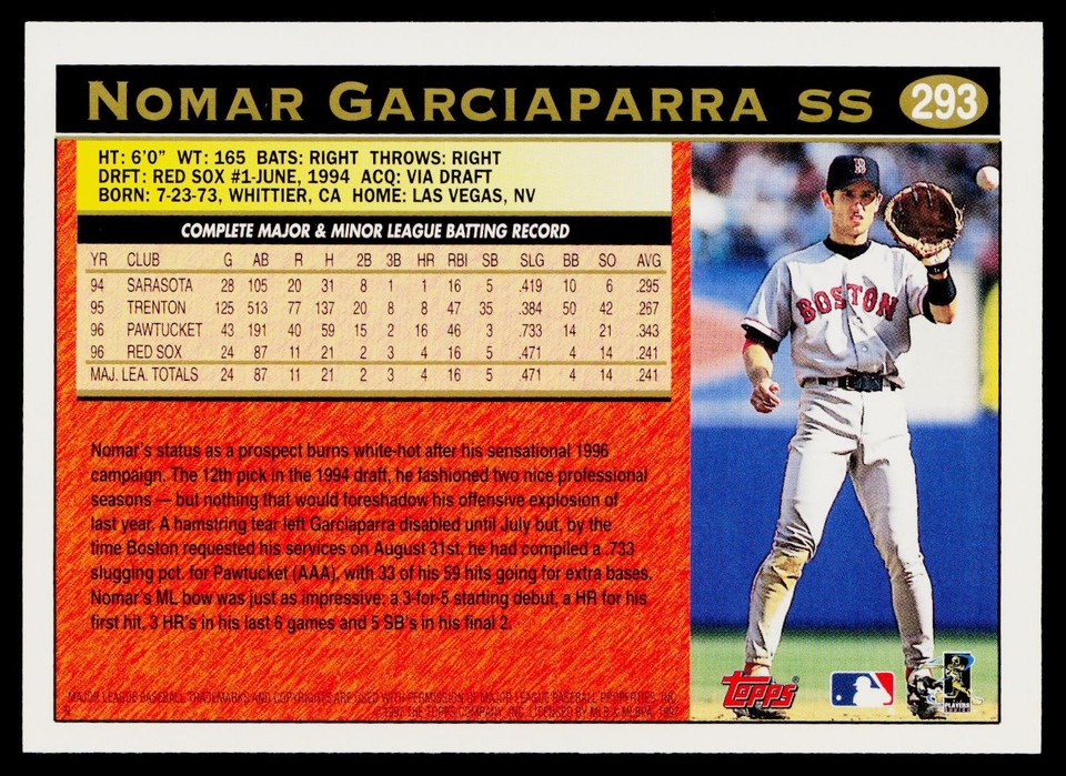 1997 Topps #293 Nomar Garciaparra | eBay