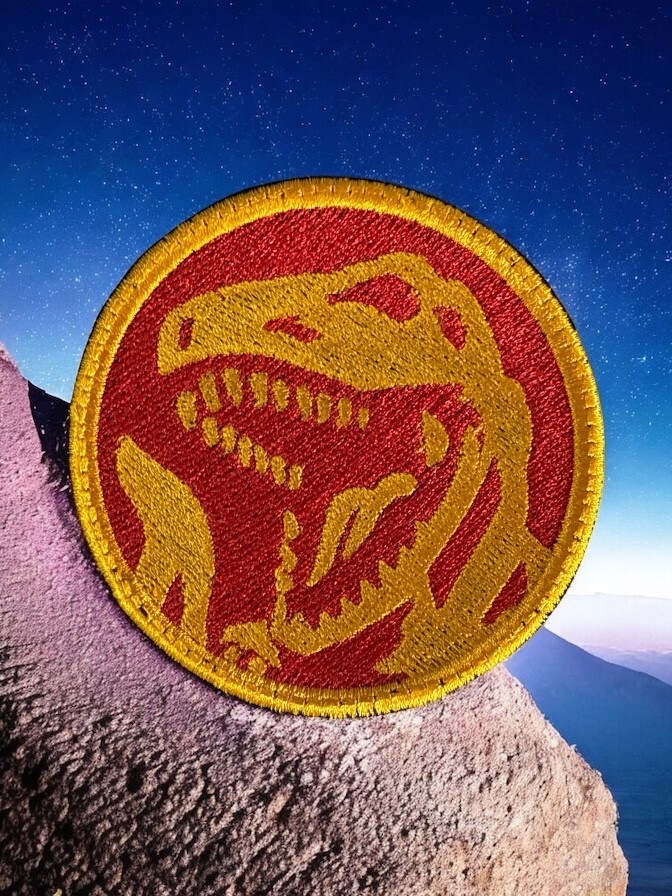 MMPR Mighty Morphin' Power Ranger Red Ranger Coin Logo Embroidered ...