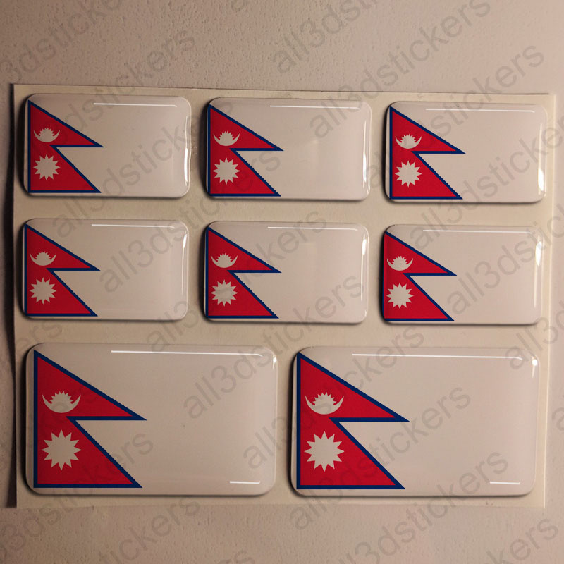 Sticker Nepal Resin Domed Stickers Nepal Flag 3D Vinyl Adhesive Decal ...
