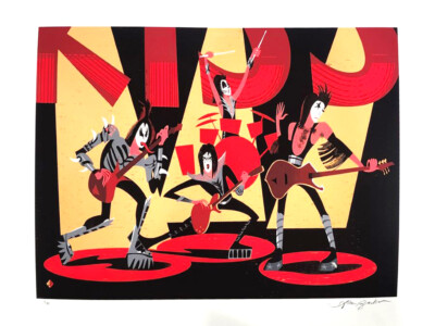 Alan Bodner SIGNED Rock and Roll All Night KISS Paper Print Limited ...