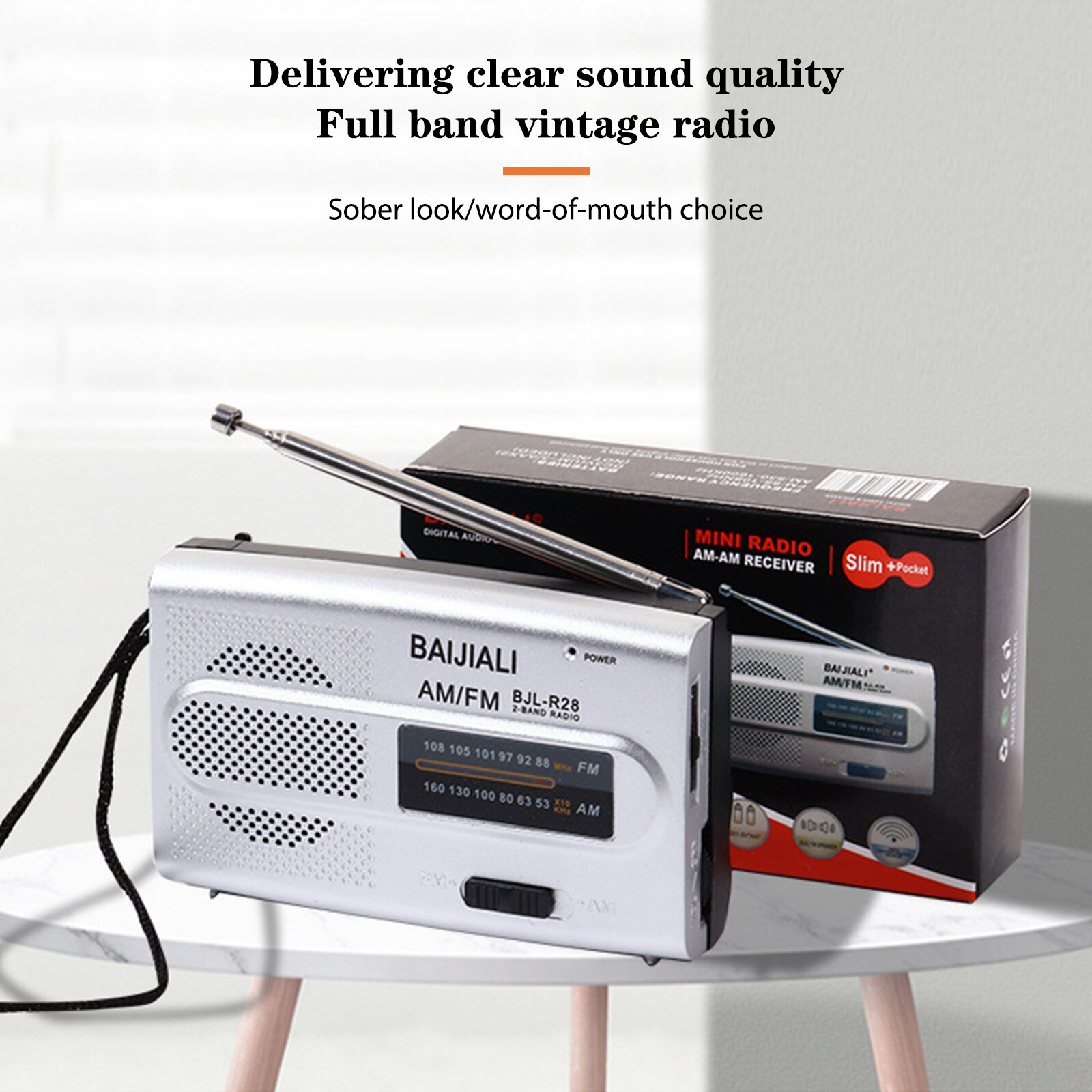 Digital Two-band Radio Portable Handheld Mini Radios Battery Powered ...