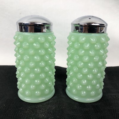 Mosser Glass Jade Hobnail Salt & Pepper Shaker Green Jadeite Gigi ...
