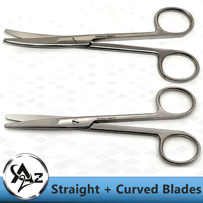 Surgical Operating Medical Mayo Scissors Straight + Curved 5.5" Blunt ...