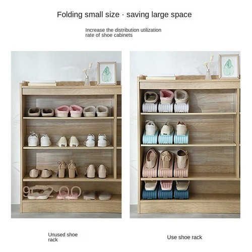 PP Double Layer Shoe Support Adjustable Shoe Rack Storage Home | eBay