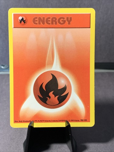 Pokemon TCG Base Set Shadowless Fire Energy 98/102 VTG 1999 WOTC LP/MP ...