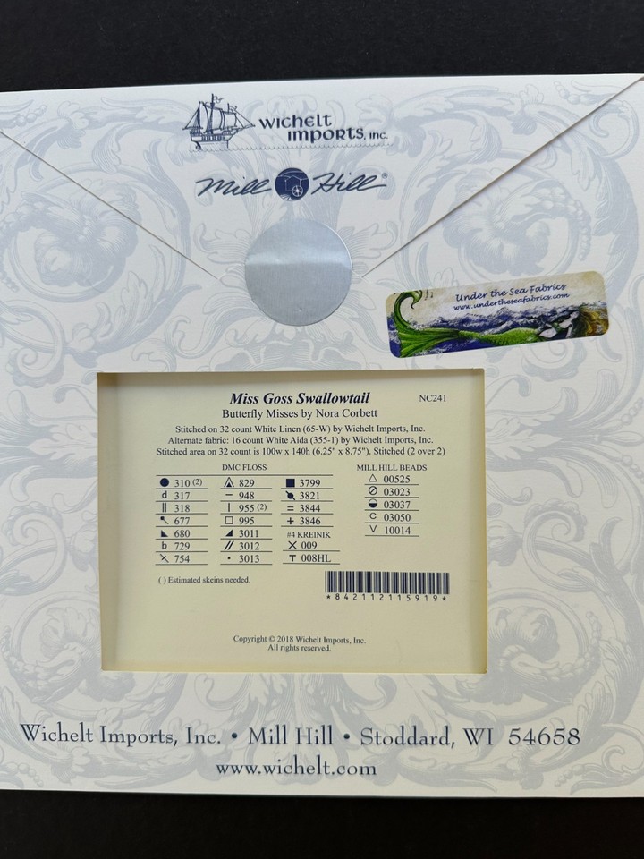 Nora Corbett Cross Stitch - NC241 Miss Goss Swallowtail & Embellishment ...