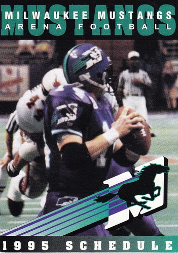 1995 MILWAUKEE MUSTANGS ARENA FOOTBALL POCKET SCHEDULE | eBay