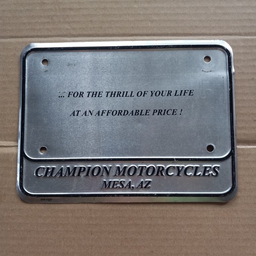 Champion Motorcycles Mesa AZ Motorcycle License Plate Topper/Holder | eBay