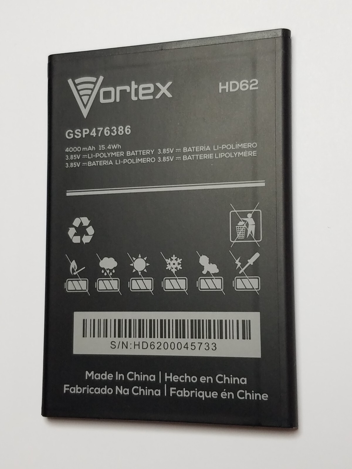 For Obama Vortex HD62 GSP356491AR 2800mAh 3.8V Li-ion Battery ...