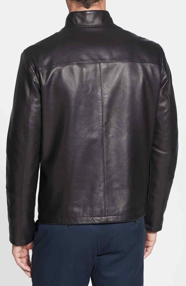 Cole Haan Men's Classic Leather Moto Jacket MSRP $650 | eBay