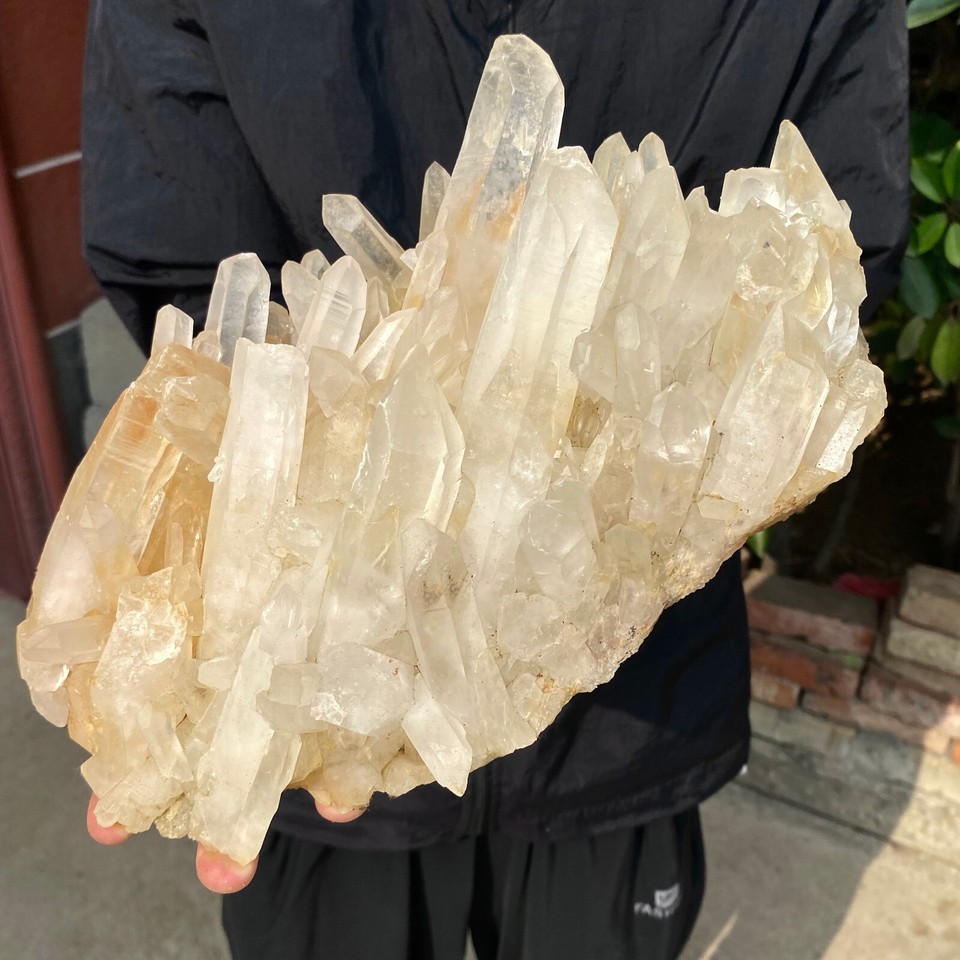 7.93LB Natural clear white Quartz Crystal Cluster wand point healing | eBay