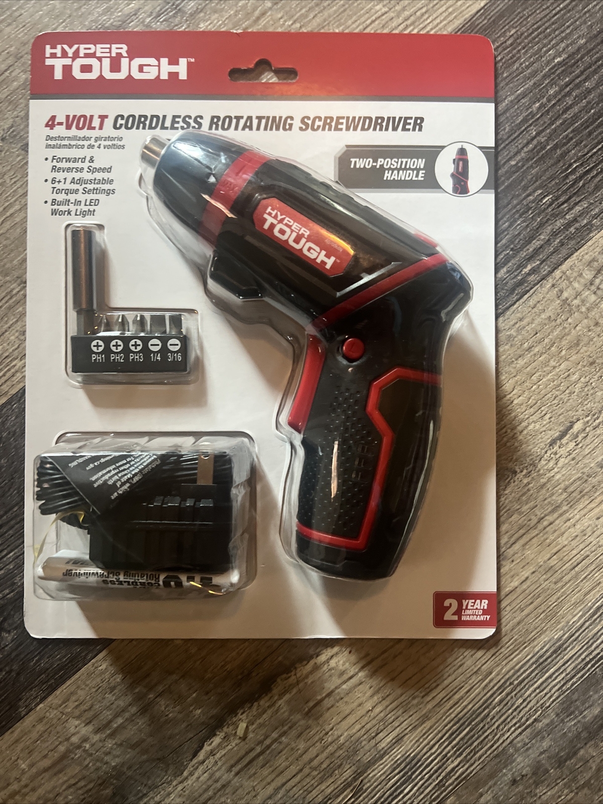 Hyper Tough Cordless Electric Screwdriver Drill Power Tool Kits 4 Volt ...