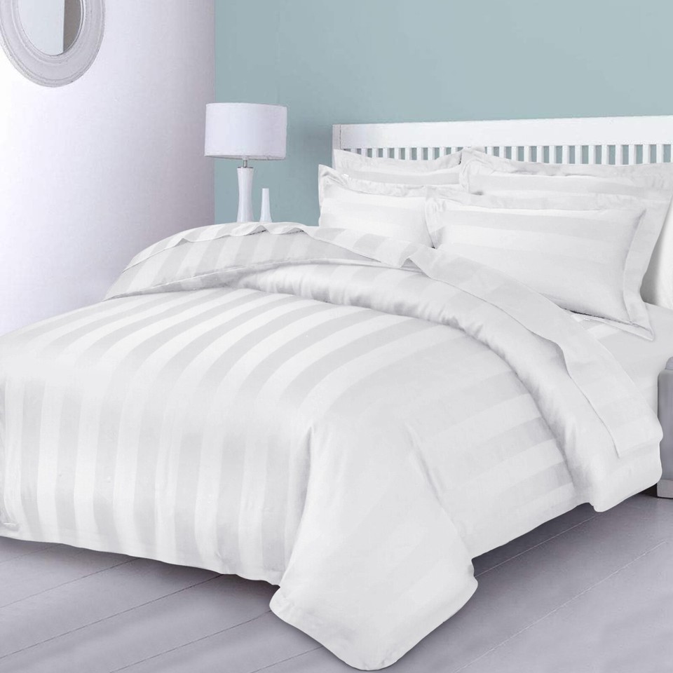 Luxury Duvet Cover SET Stripe Quilt Covers Bedding Sets Single Double ...
