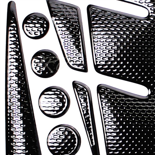 3D 8" Gloss Perforated Black Gas Tank Pad+Fuel Cap Cover 04-23 GSXR-600 ...