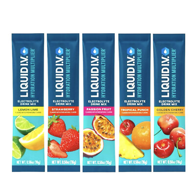 Liquid IV Hydration Multiplier Sampler Variety Pack - 5 Total Servings ...