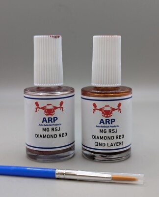 For MG Paint Code RSJ DIAMOND RED (2 Layer) Touch up Paint +Fine Brush ...
