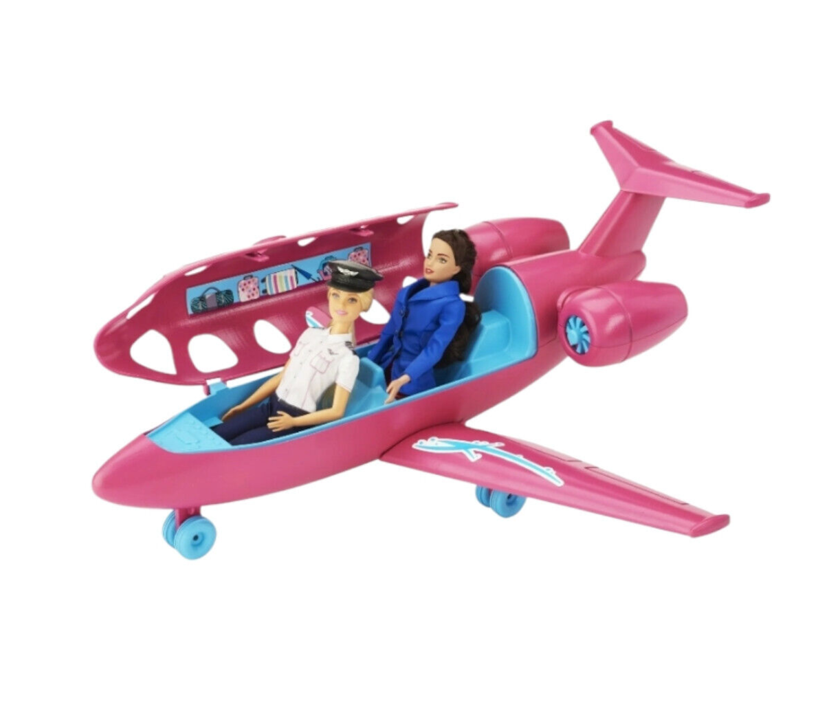 American Plastic Toys Fashion Doll Private Business Jet Set Pink / Blue ...