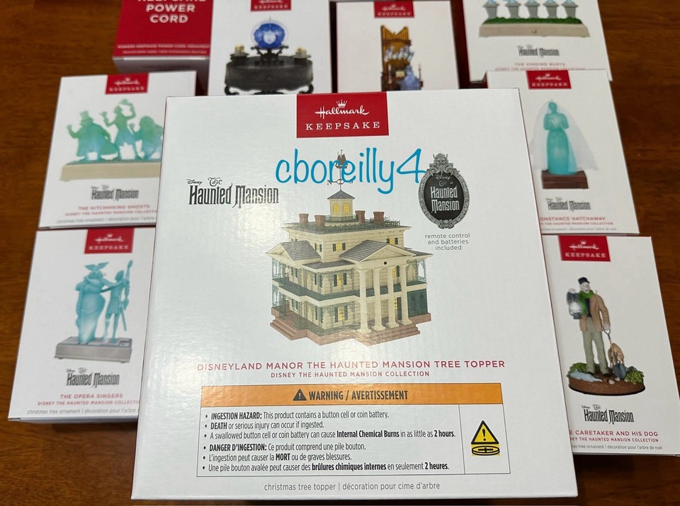 Hallmark Complete Set Disneyland HAUNTED MANSION TREE TOPPER Ornaments ...