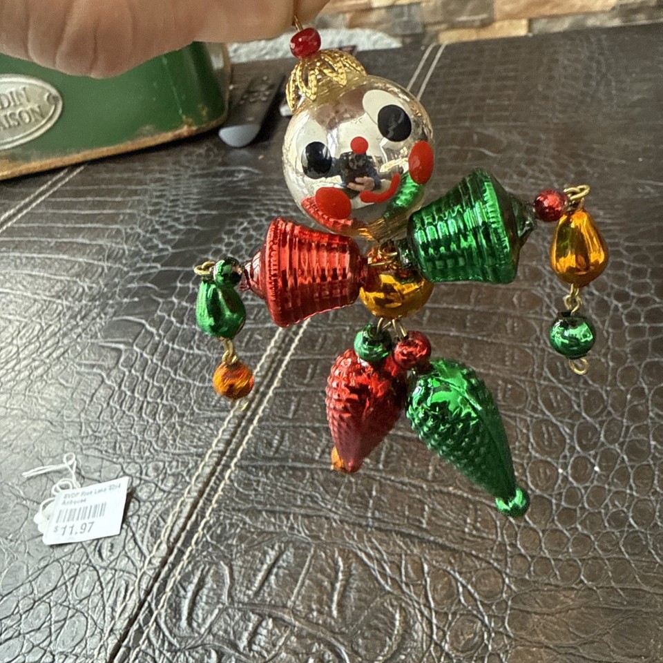 Christopher Radko Wiggle Man Christmas Clown Blown Glass Ornament ...