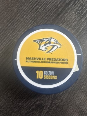 Nashville Predators, Authentic Autographed Puck Colton Sissons Happy ...