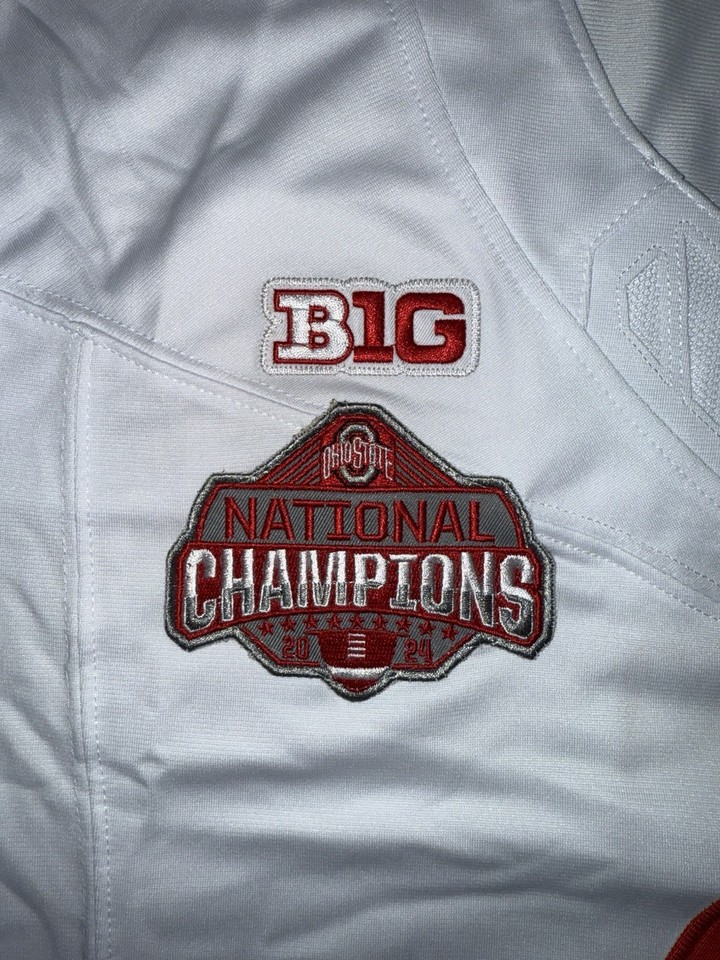 Caleb Downs Ohio State National Championship Gold OSU 2 White Jersey ...