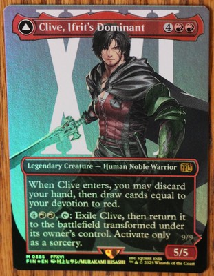 MTG Clive, Ifrit's Dominant FOIL BORDERLESS Magic Final Fantasy NM/Mint ...