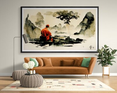 Zen Monk Image Wall Art Poster Premium Quality Choose your Size | eBay ...