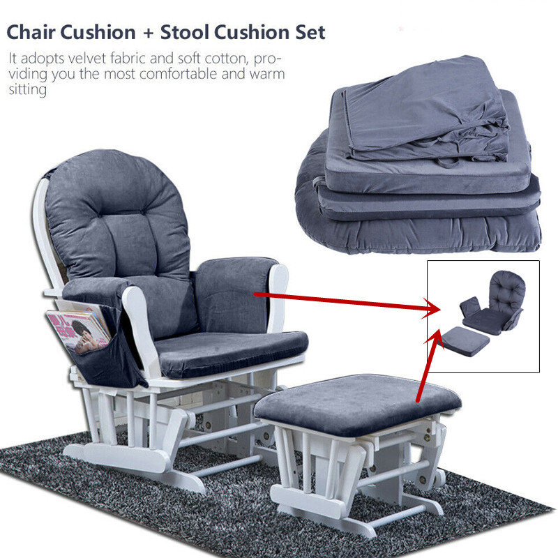 Glider Rocker Replacement Cushions + Tool with Storage Pocket Washable ...