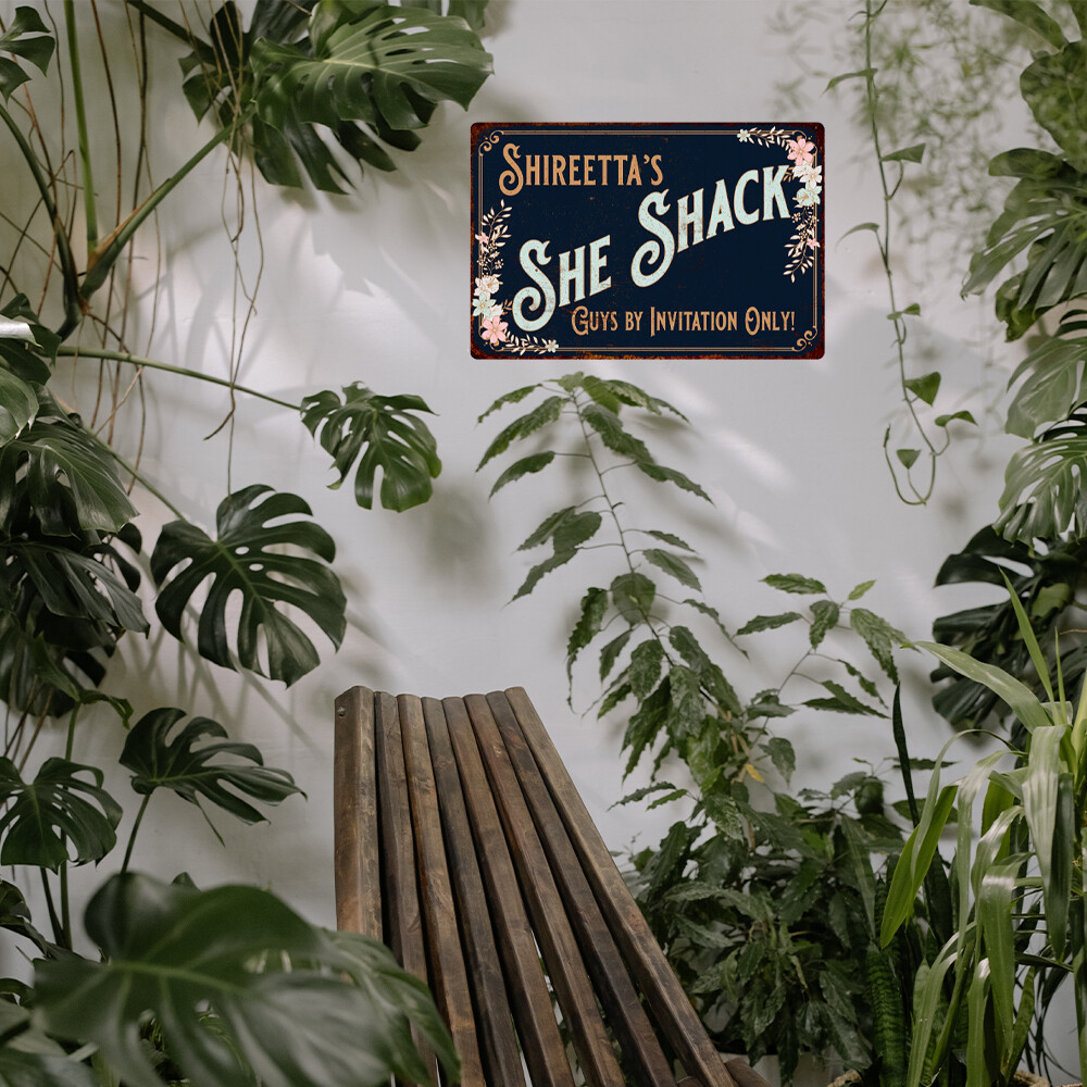 Personalized SHE SHACK Sign Wall Decor Your Name Custom Shed Lady ...