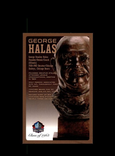 George Halas NFL Football Hall Of Fame Bronze Bust Postcard Plaque ...