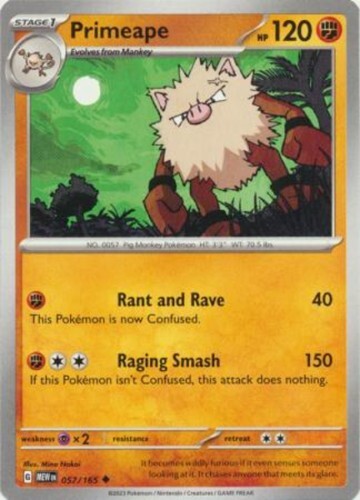 Primeape Pokemon TCG Card 057/165 | eBay